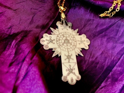 Solid Brass Golden Dawn Rose Cross Lamen - Dæmonic Dreams Occult Books ...